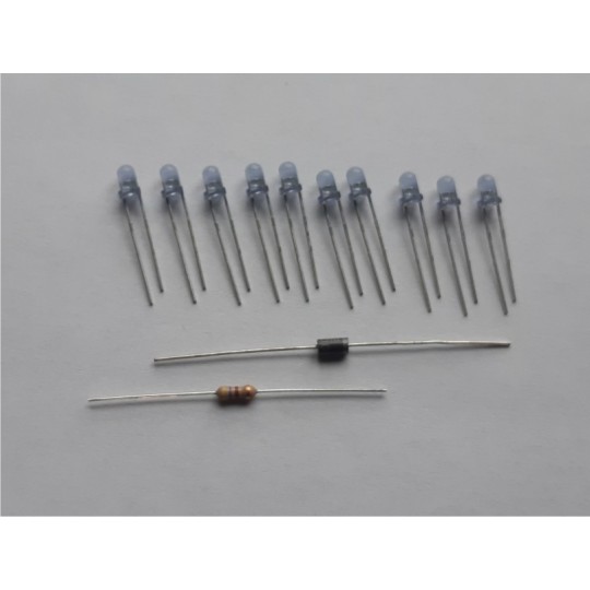 IR LED DCC set 3mm incl. resistor and diode